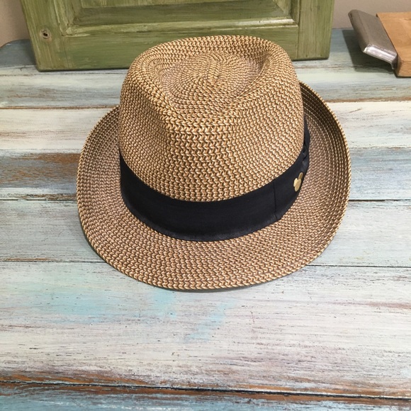 Disney | Accessories | Disney Parks Straw Fedora Hat With Tan With ...